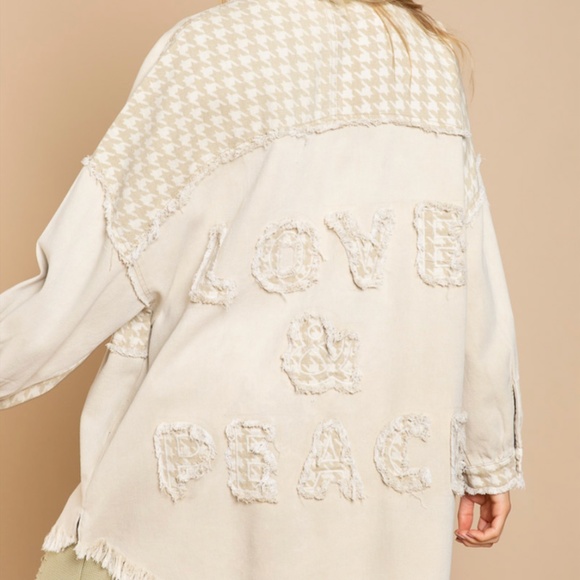 POL | Jackets & Coats | Pol Oversized Peace Love Jacket | Poshmark